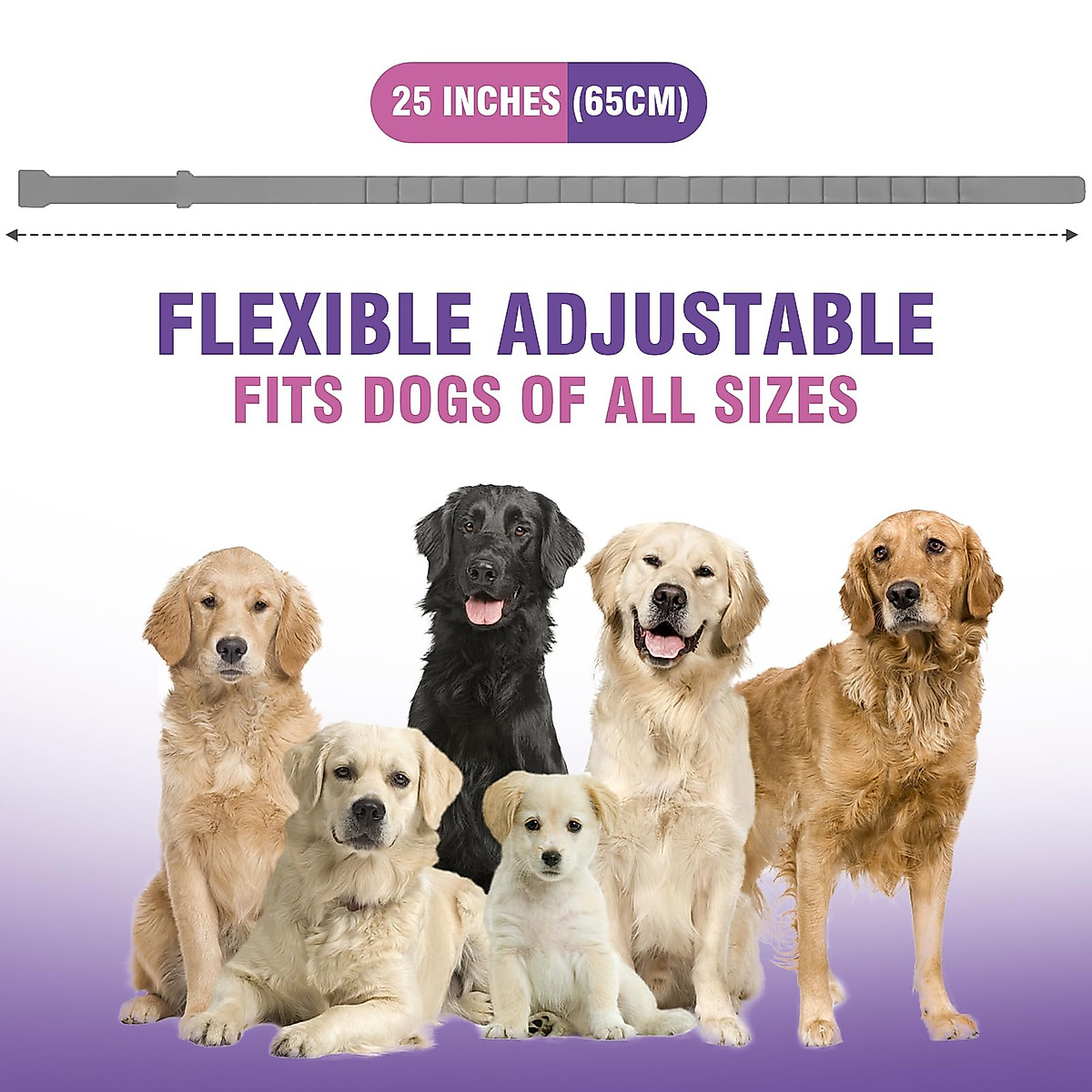 Calming Collar for Dogs 4 Packs Dog Pheromone Calm Collars Relief Anxiety Stress Separation Lasts 60 Days Relieve Bad Behavior 25 Inches Size Flexible Adjustable for All Small Medium and Large Dog