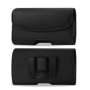 AGOZ Leather Case for Sony Xperia PRO-I, Xperia 1 III, Xperia PRO, Xperia 1 II, Xperia 10 Plus, Xperia XA2 Ultra, Xperia XA1 Ultra, Xperia C5 Ultra, Xperia T2 Ultra, Pouch Holster w/Belt Clip Loops