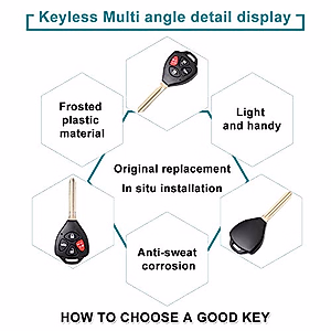SELEAD Flip Key Fob 4 Buttons Keyless Entry Remote fit for 2006-2015 for Scion FR-S for Subaru BRZ for Toyota Avalon Camry Corolla RAV4 Antitheft Keyless Entry Systems HYQ12BBY 2pcs US Stock