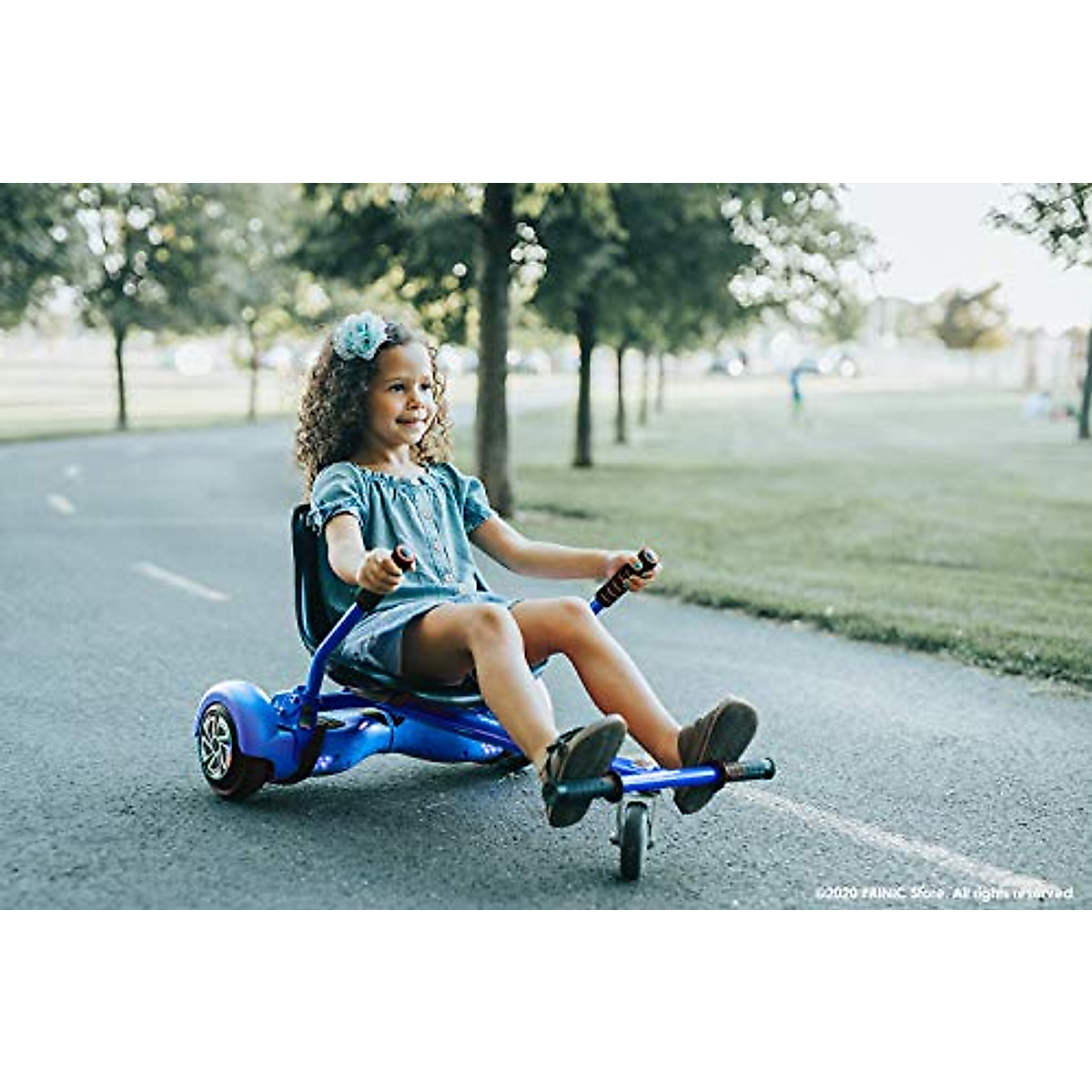 Hoverboard Seat Attachment Go Kart Accessories Conversion Kit, Transforming Self Balancing Scooter into Go-Kart, Adjustable Frame, Fits Kids to Adults, Compatible for 6.5'' 8'' 10'', Blue