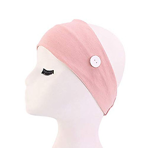 CÉLLOT 12 Pack Boho Wide Headband with Button Elastic Turban Hair Band Yoga Head Wraps for Women Girls Nurse and Doctor