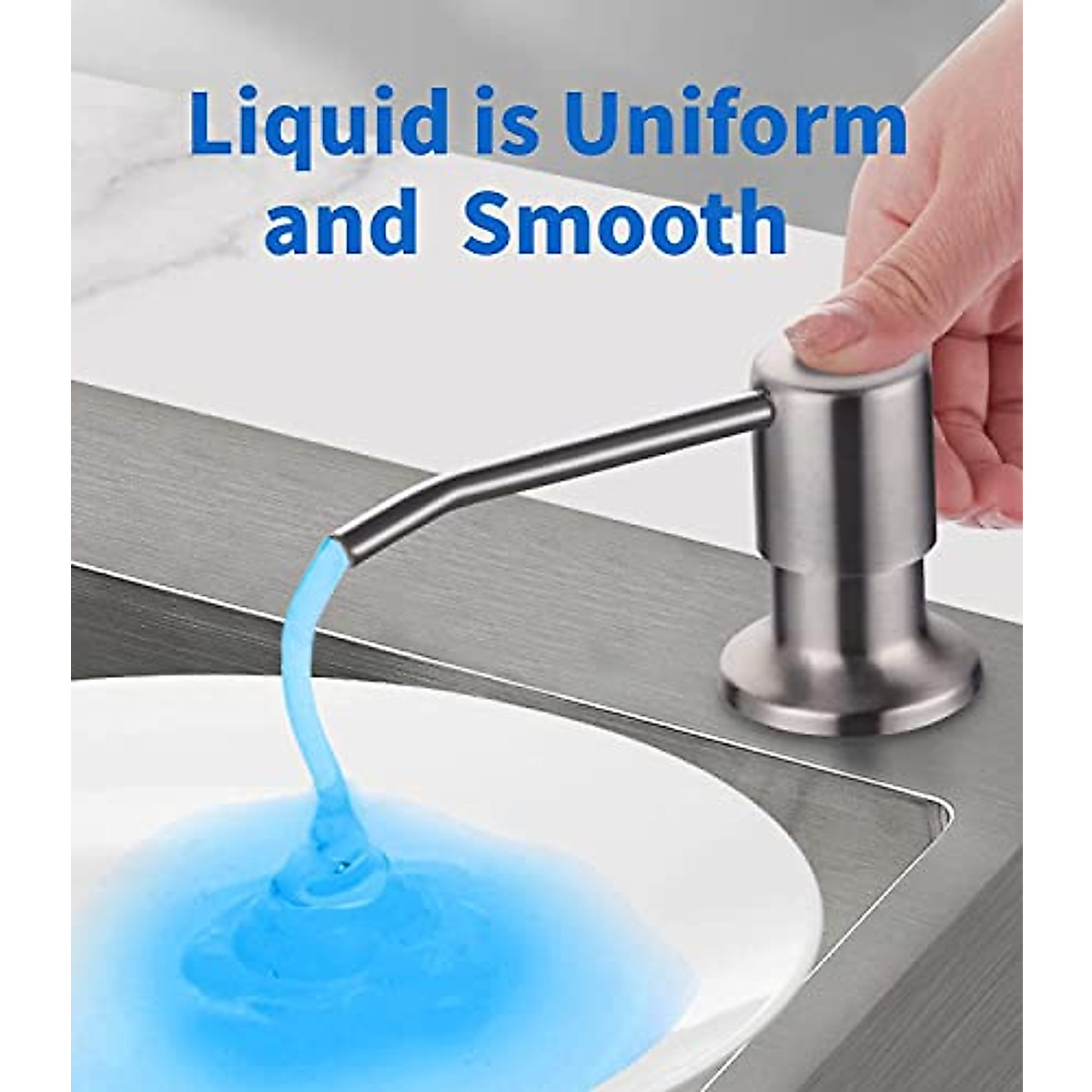 SIMSIN Built in Soap Dispenser for Kitchen Sink, Countertop Soap Dispenser Pump with 47" Extension Tube kit, No Need to Refill