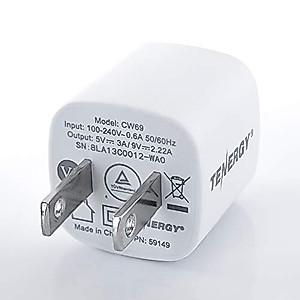 Tenergy USB-C Charger with PD 20W, Fast Charging iPhone 12/12 Mini / 12 Pro / 12 Pro Max / 11, Galaxy, Pixel 4/3, iPad Pro (Cable not Included)