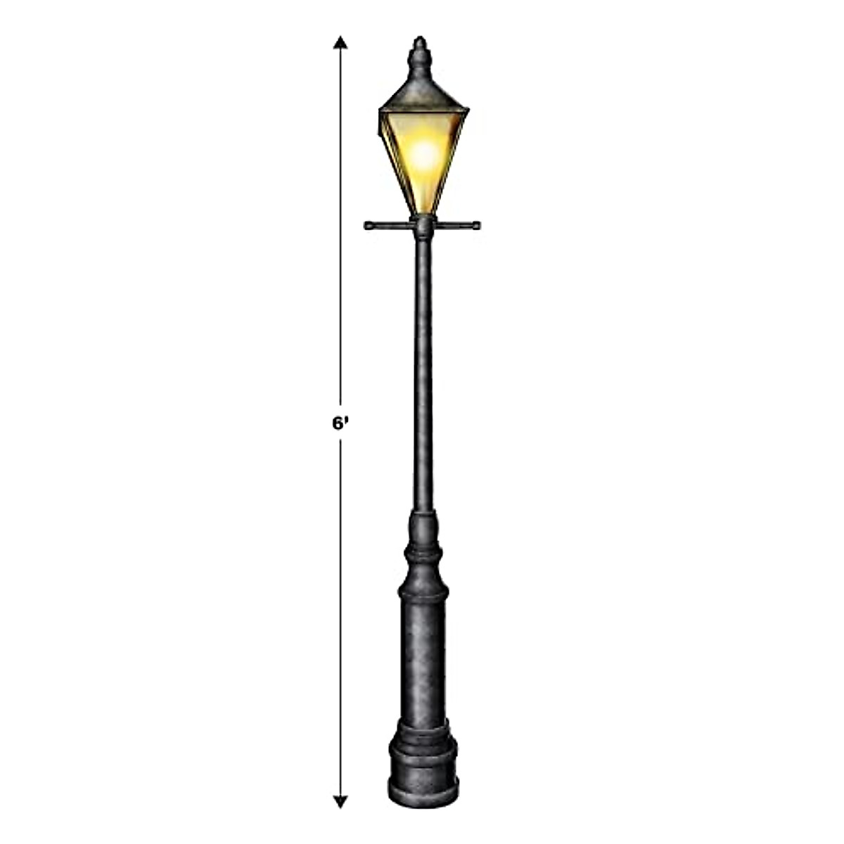 Beistle 2 Piece Jointed Cardstock Paper Lamppost Cut Outs Mardi Gras Decorations Christmas Party Supplies Fake Street Light Home Wall Decor, Black/Yellow/White