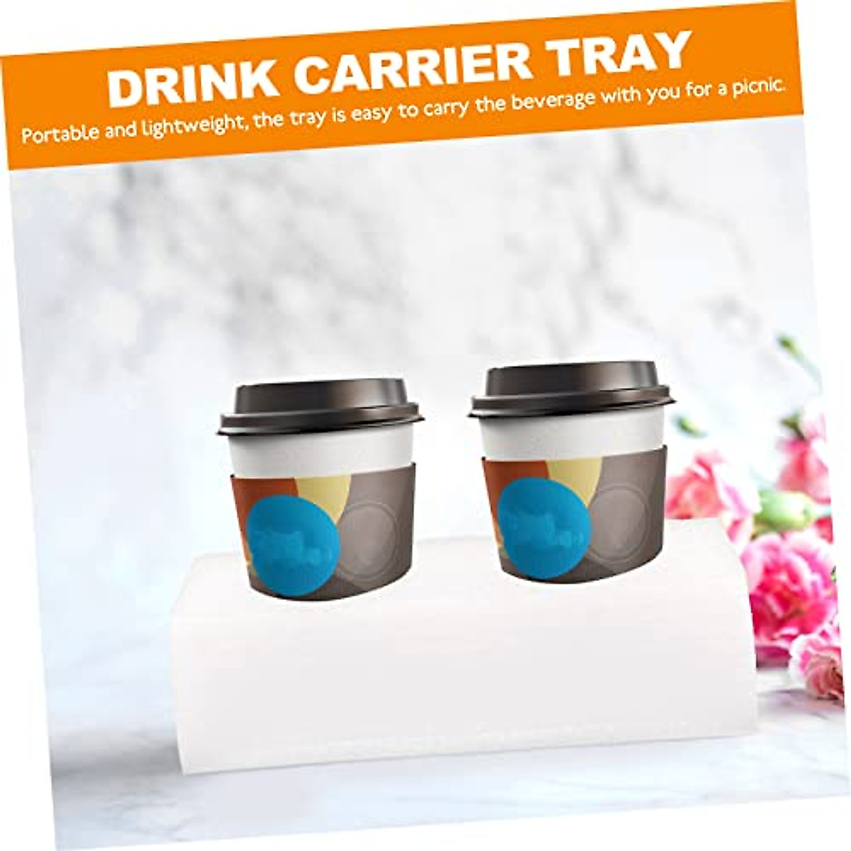 YARNOW 2pcs Takeaway Cup Holder Pool Drink Floats Beverage Packing Stand Cup Holders for Drinks Takeout Holder Foam Pool Floats Takeout Cup Carrier Water Cup Epe Pearl Cotton Coffee White
