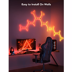 Govee Glide Y Lights, RGBIC LED Gaming Lights for Wall, Smart Wi-Fi Game Lights with Music Sync, DIY and Timer Feature, Gaming Room Lights, LED Lights for Gaming Setup, Wall Lights 7 Pack