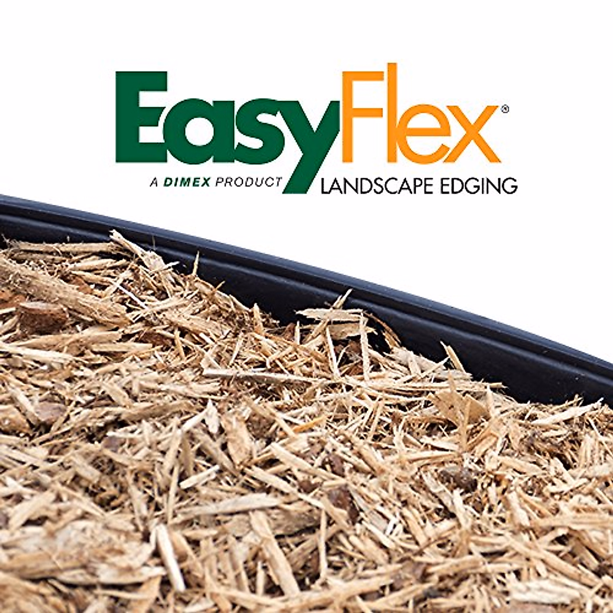 EasyFlex Pound-in Landscape Edging with Anchoring Stakes, 4.5 in. Straight Top Plastic Garden Border, 20 Foot Kit, Black, (3500-20C-3)