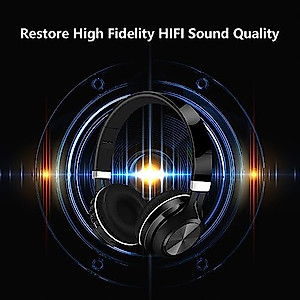 Lovskoo Over-Ear Headphones Wireless Bluetooth Retractable Noise Cancelling Headphones Wireless Headset with Mic Head-Mounted Headphones Wireless Headphones HiFi Stereo, Deep Bass, Cool Stuff (Red)