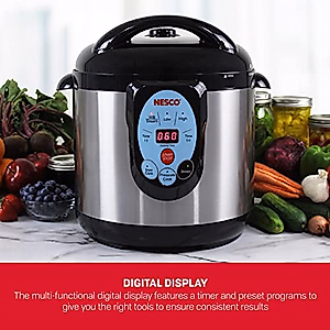 NESCO NPC-9 Smart Electric Pressure Cooker and Canner, 9.5 Quart, Stainless Steel