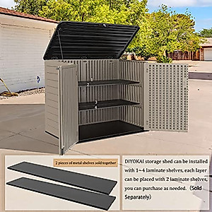 DIYOKAI Thickened Resin Storage Shed Weather Resistance, 38 Cubic Feet Outdoor Storage Cabinet Lockable, Perfect for Backyard, Patio, Garden, Home, Pool