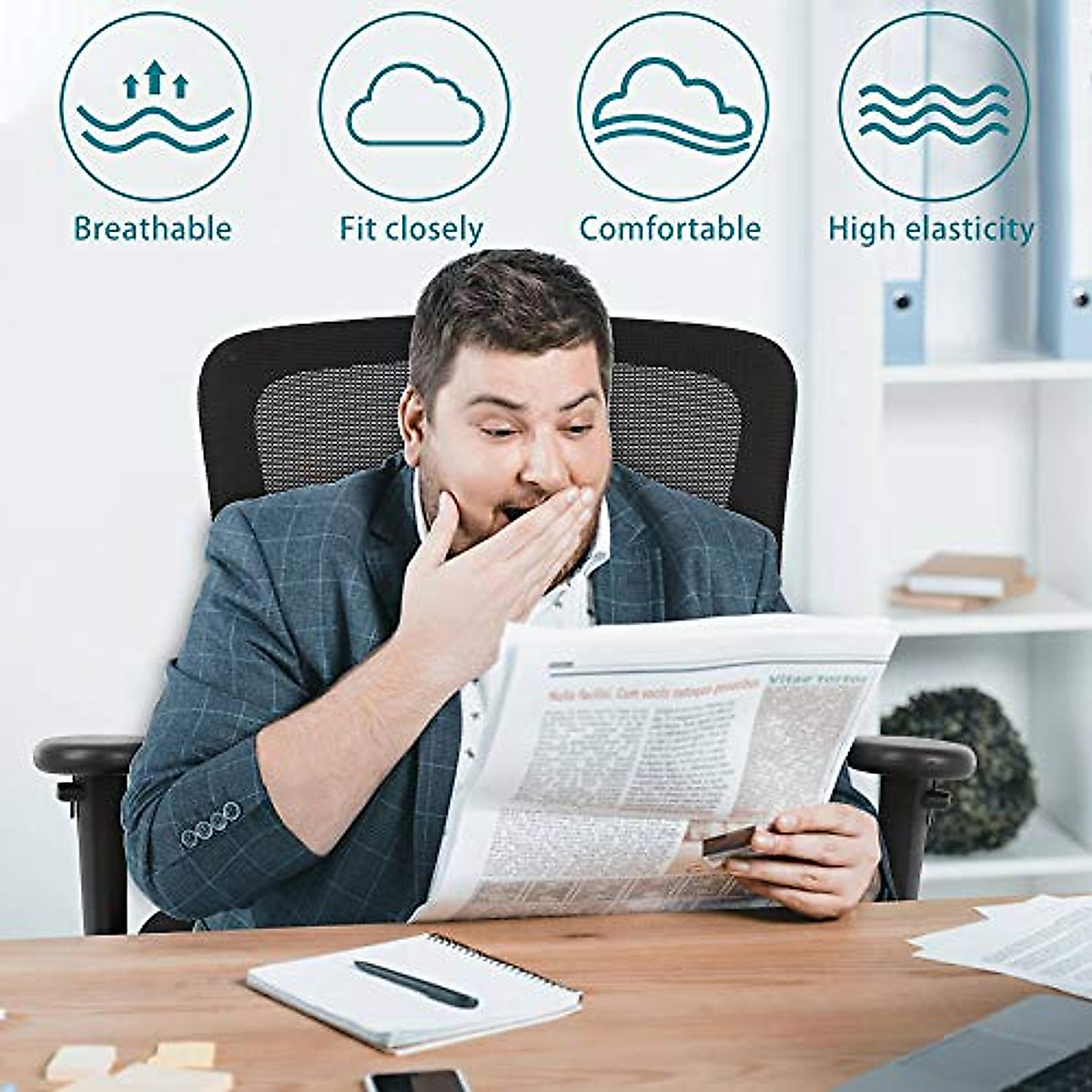 Big & Tall Office Chair Heavy Duty 400LBS Computer Desk Chair Ergonomic High Back Task Rolling Swivel Mesh Chair with Lumbar Support & Adjustable Armrest Modern Executive Chair for Women Men, Black