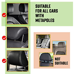 ALL4MARIE Car Seat Headrest Support - 360 Degree Adjustable, Memory Foam Car Headrest with Head, Neck, Shoulder Support for Kids and Adults, (Black)