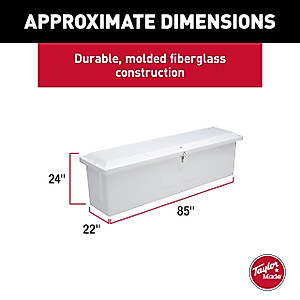 TAYLOR MADE PRODUCTS White 67.75"L x 27.75"W x 26"H Stow 'N Go UV-Resistant Polyethylene Waterproof Storage Box with Stainless Steel Lockable Latch for Docks, Decks, Patios, Pool Areas - 2020108529
