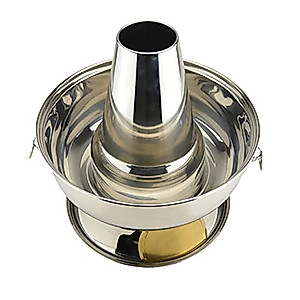 3.5l Stainless Steel Hot Pot Chafing Dish Beijing Traditional Charcoal Hotpot Cooker Picnic Cookware Chinese hot pot (Color : Red copper)