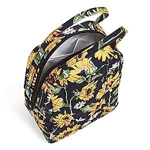 Vera Bradley Campus Backpacks, Black-Recycled Cotton withVera Bradley Bunch Lunch Bag, Sunflowers-Recycled Cotton