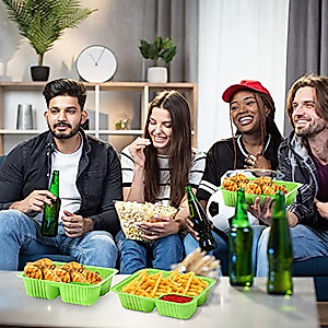 200 Pcs Nacho Trays 6x5 Inch Disposable Plastic Nacho Cheese Trays 12 oz Nacho Containers for Movie Night Party Supplies (Green)