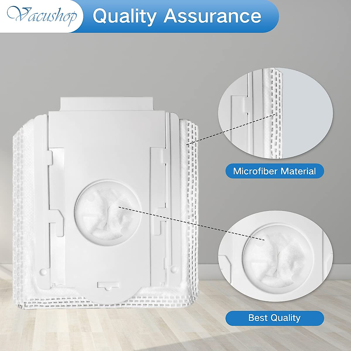 VACUSHOP Dust Bags Replacement for Samsung VCA-ADB90 70+ 75+ 90 Series Cordless Stick Vacuum Accessories Parts 6pcs