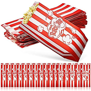 CALLARON Popcorn Bag 100 Pcs Popcorn Container Bags Popcorn Bags Paper Popcorn Bags for Popcorn Bars, Movie Nights, Concessions Small Popcorn Bags