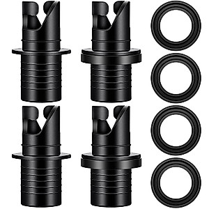 4 Pieces Inflatable Kayak Pump Adapter Paddle Board Air Pump Hose Adapter Multifunction Valve Adapter Air Valve Nozzle Kayak Air Pump Replacement Accessories for Inflatable Boat Bed Halkey Roberts
