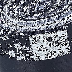 Newmind 20Pack 2.4 inch Jelly Roll Floral Quilt Strips Patchwork Sewing Supplies for DIY Clothes - Black