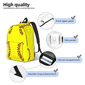 YOPIGOT Softball Canvas Backpack Softball Travel Backpack Softball Laptop Backpack For Men Women
