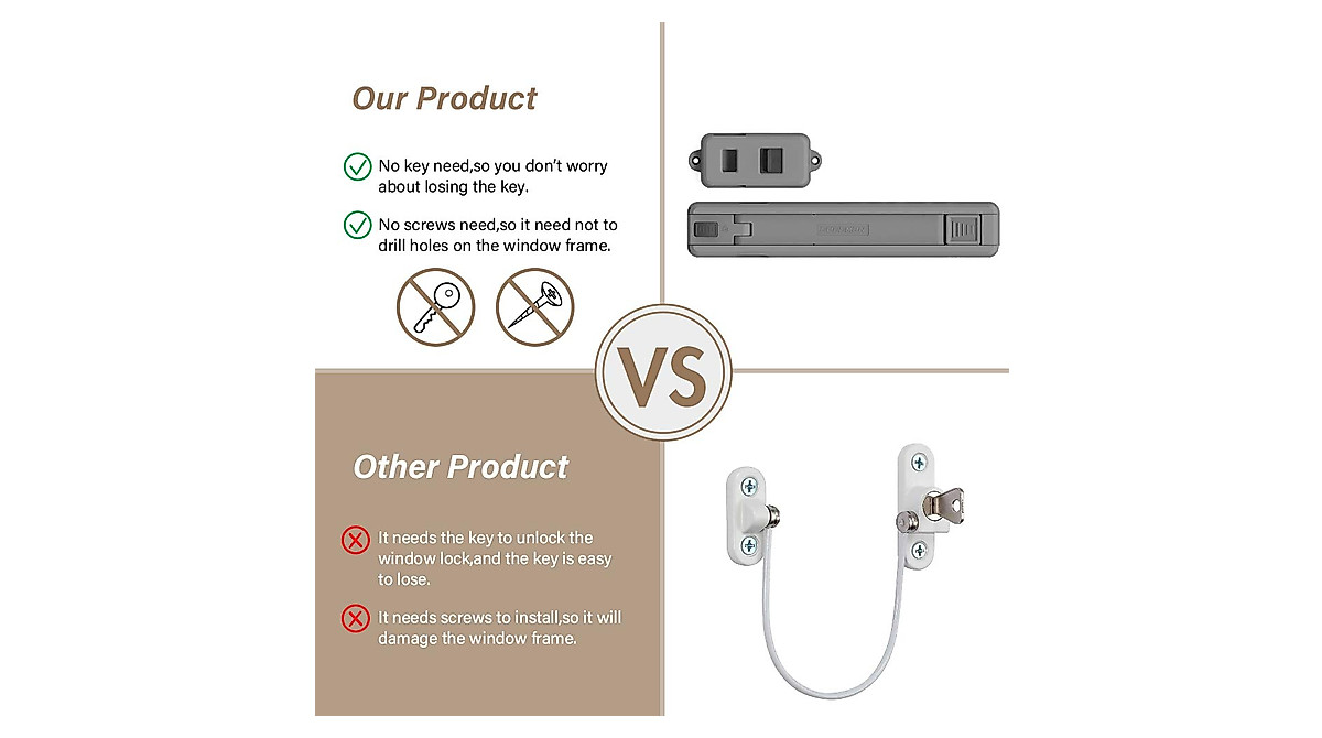 EUDEMON Child Safety Window Restrictor - Easy Install