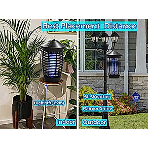 Outdoor & Indoor Waterproof Insect Repellent - Flying Bug Trap, Mosquito Trap, 20W / 4000V Electric Mosquito Killer (3 Blubs) - Flying Insect Trap for Backyard, Yard, Home