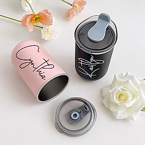 Custom Insulated Coffee Tumbler, 10oz Engraved Stainless Steel Coffee Mug, Personalized Mug with Lid, Spill Proof, Hot Beverage and Cold, Portable Thermal Cup, Ideal Customized Gift for Women, Men