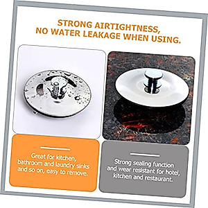 KONTONTY 2pcs Bathtub Bath Shower Drain Covers Easy to Remove Stopper Sink Basket Replacement Stopper Suction Stopper Easy to Use Stopper Silver