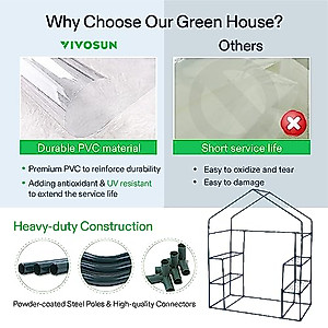 VIVOSUN Transparent 57 x 29 x 77-Inch Mini Walk-in Green House with Windows and Anchors, Plant Garden Hot House