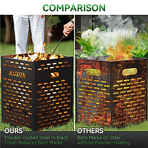 Aoxun Smokeless Fire Pits, 88 in Wood Burning Portable Firepit with Removable Ash Pan