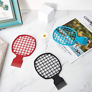 3 Pieces Twist Natural Hair Comb 2 in 1 Afro Twist Curl Comb for Men Women Barber Using (Black, Red, Blue)