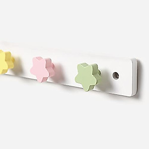 WONDERBEE Kids Coat Rack Wall Mount | Kids Wall Hooks for Backpacks, Towels and Coats | Mounted 14" Wall Hanger | Decorative for Kid's Bedroom, Playroom, Bathroom | Classic White