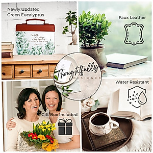 Kinsman Company Faux Peanut/Green Eucalyptus KJV Bible Cover Case for Women/King James Bible Cases for Woman/Large Bible Covers for Women/Bible Bags for Women Organizer/Leather Bible Covers for Women