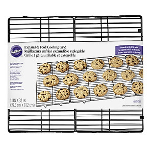 Wilton Expand and Fold 16-Inch Non-Stick Cooling Rack, Black