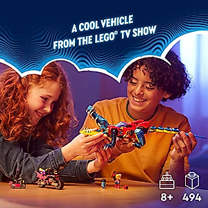 LEGO DREAMZzz Crocodile Car 71458 Building Toy Set, Rebuilds from Car to Off-Roader Truck Toy and Mini-Boat, Features Cooper, Jayden, and The Night Hunter Minifigures, Birthday Gift for 8 Year Olds