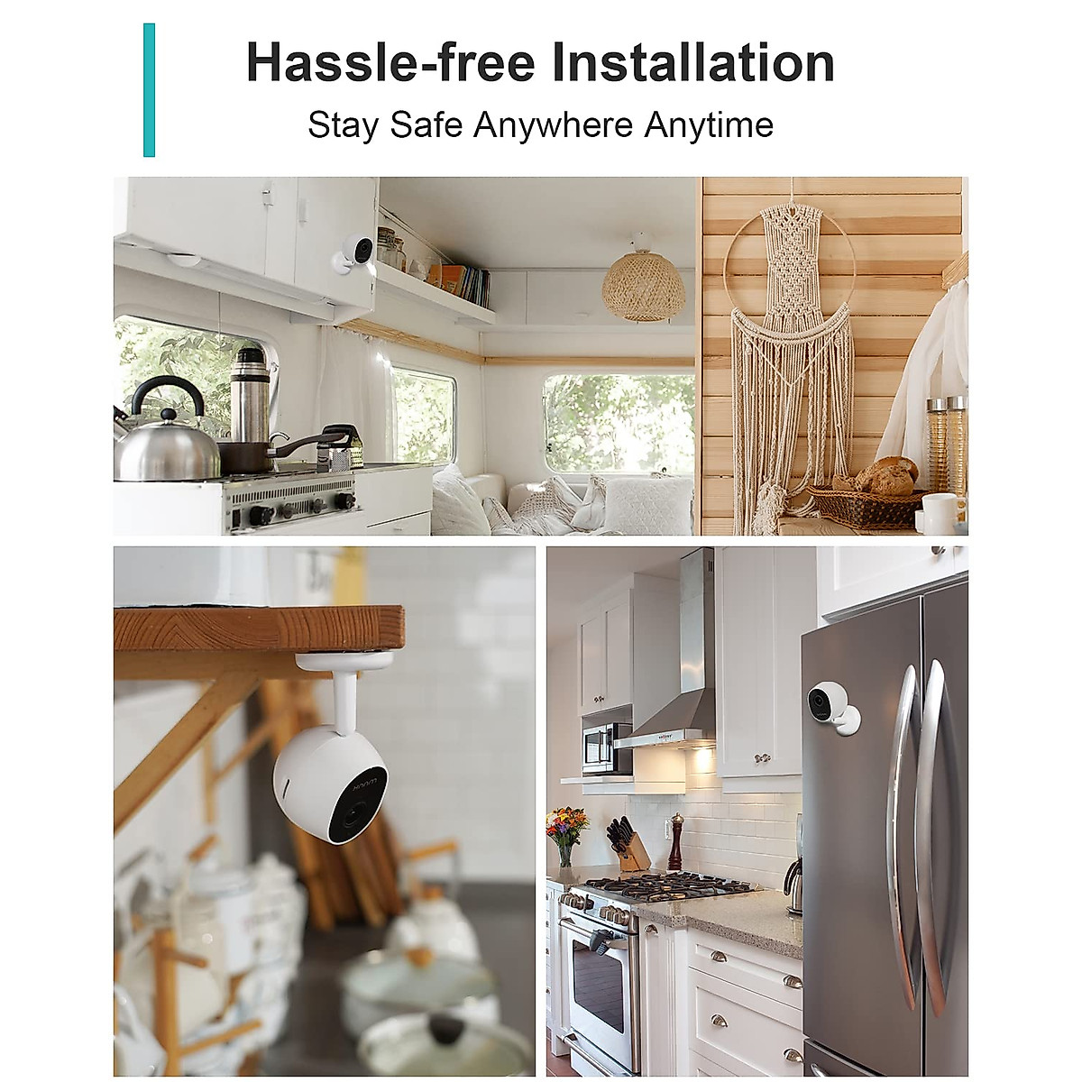 WUUK 4MP Indoor Security Camera, WiFi Camera Indoor Baby Monitor, Pet Camera w/Motion & Human Detection, Night Vision, 24/7 Live View 2-Way Audio, Magnetic Stand, Works w/Alexa & Google Home