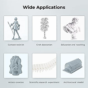 Creality 3D Printer Resin,1KG 405nm UV Curing Resin with High Precision Low Odor Quick Curing Standard Photopolymer Resin for LCD 3D Printers (Clear)