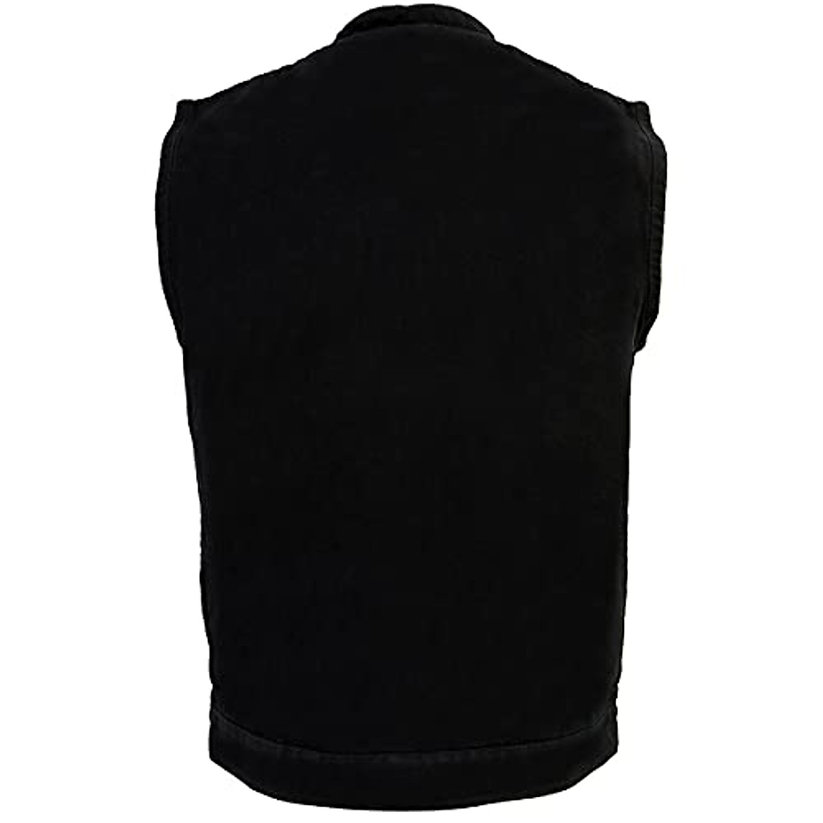 Milwaukee Leather MDM3000 Men's Black Denim ‘Quick Draw’ Dual Closure Club Style Vest - X-Large