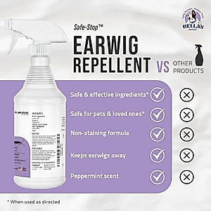 Bella's Barrier Earwig Repellent - Kills and Repels Earwigs, Bugs, Ants, Fly Spray and More - Bug Spray for Home, Spray Indoor and Outdoor, Indoor Bug Spray Care for Pets (16 Oz)