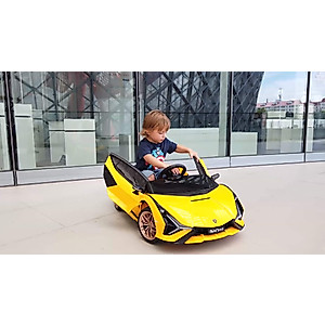 Best Ride On Cars Lamborghini Sian, 12V Battery Powered Ride On Car, Yellow