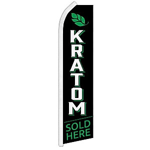 Kratom Swooper Feather Advertising Flag - Great for Businesses, Events, Shops, Dispensaries