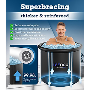 Susbie 30''H Large Size Ice Bath Tub for Athletes,Multiple Layered Portable Ice Bath Tub for Recovery and Cold Water Therapy, Cold Plunge Tub for Outdoor-95 Gal Capacity
