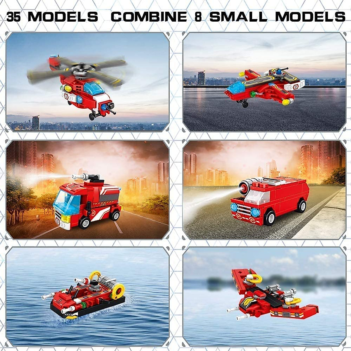 VATOS Robot Building Toys - 35 Models STEM Truck Construction Set for Boys Girls Age 6 7 8 9 10 11 12 Years Old (Red)