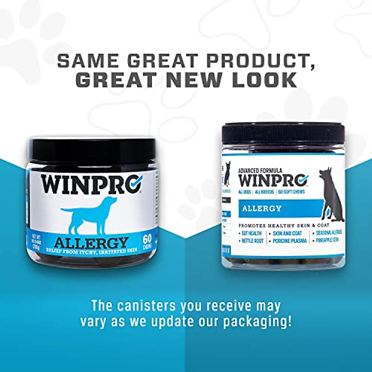 WINPRO Pet Allergy Grain-Free Plasma-Powered Soft Chews, 60 Chews, Natural Blood Protein Supplements for Dogs Providing Relief from Itchy, Irritated Skin, Made in The USA
