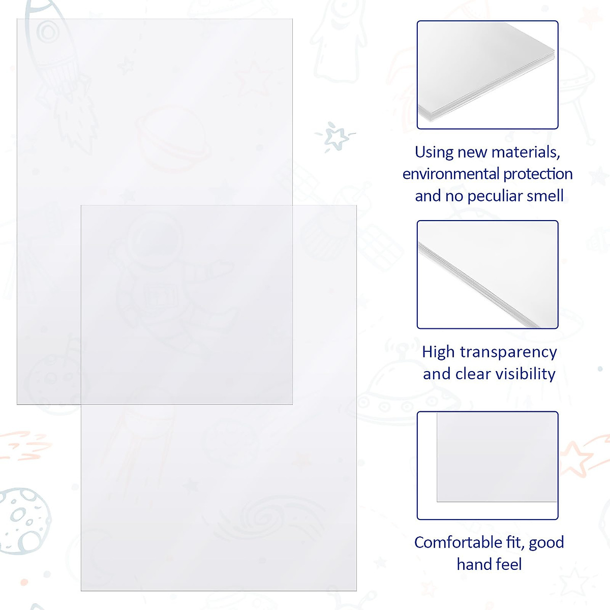 100 Pack Jumbo Card Binder Giant Card Sleeves Big Clear Trading 8.3 x 5.9 Inch Large Plastic Card Sleeves for Sports Games Photo Holder Protection, No Cards