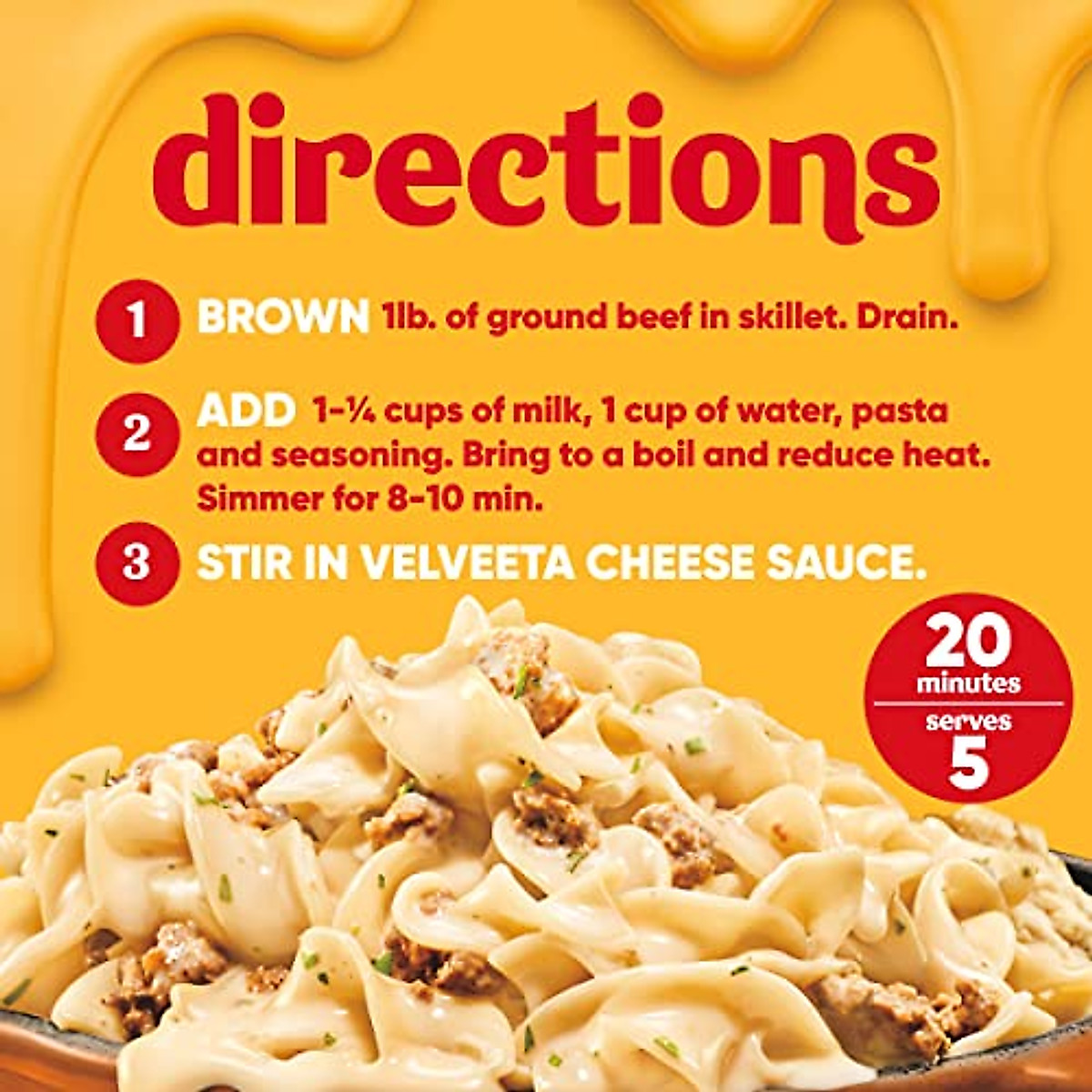 Velveeta Skillets Creamy Beef Stroganoff One Pan Dinner Kit with Cheese Sauce (Pasta & Seasonings, 11.6 oz Box)