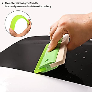 Gomake Small Window Squeegee Rubber Squeegee Wool Squeegee for Vinyl Double Side Rubber Water Cleaning Water Wiper Car Window Tinting Tools for Vinyl Wrapping,Household Window Windshield Cleaning