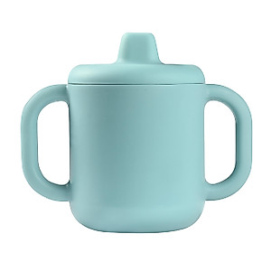 Beaba Silicone Training Cup, Baby Sippy Cup, Silicone Sippy Cup for Baby, Silicone Toddler Sippy Cup, Silicone Baby Cup Toddler Cups with Leakproof Lid, 5.5 oz (Rain)