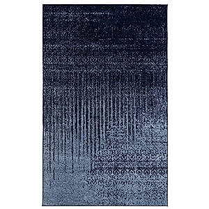 Unique Loom Del Mar Collection Area Rug-Transitional Inspired with Modern Contemporary Design, Rectangular 5' 1" x 8' 0", Blue/Navy Blue